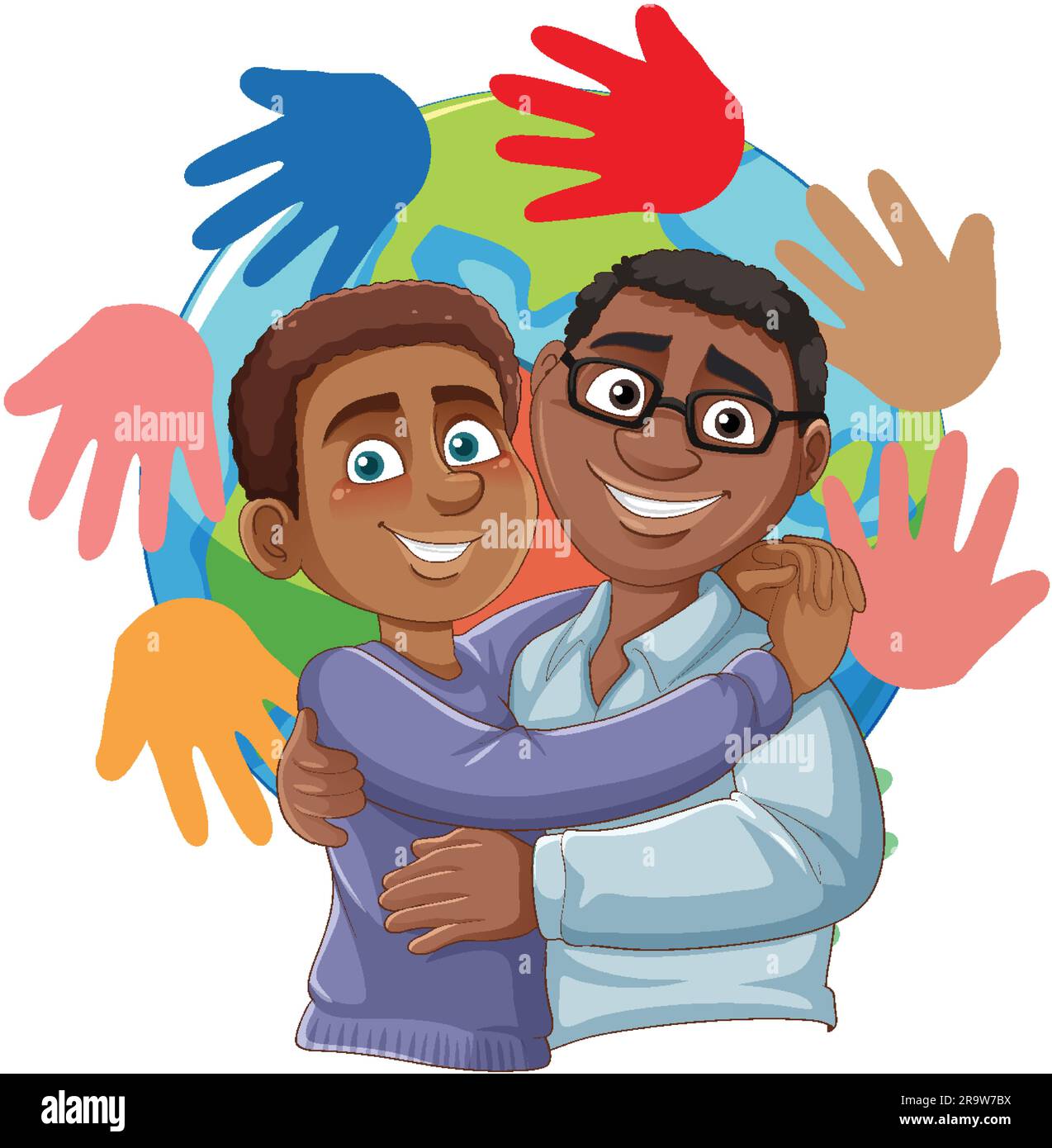 Same gender couple cartoon character illustration Stock Vector Image ...