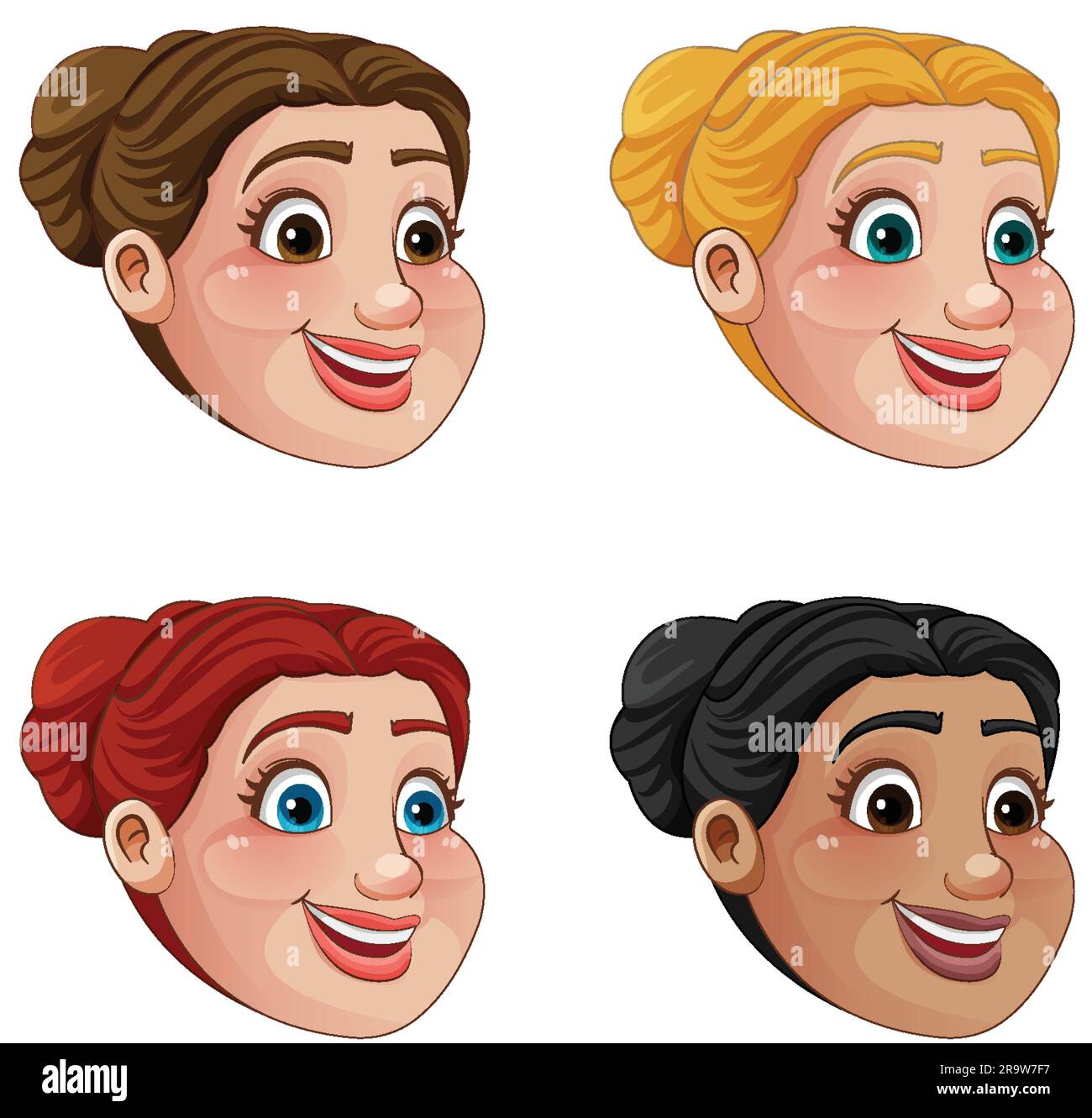 Chubby Woman Face Cartoon Character illustration Stock Vector Image ...