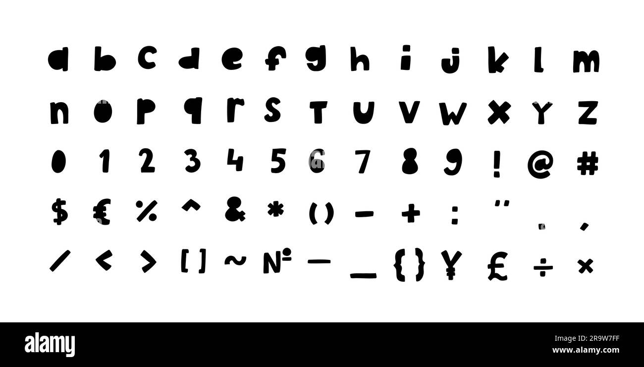 Irregular shapes black english latin abc alphabet font with digits and ... Irregular shapes black english latin abc alphabet font with digits and ...