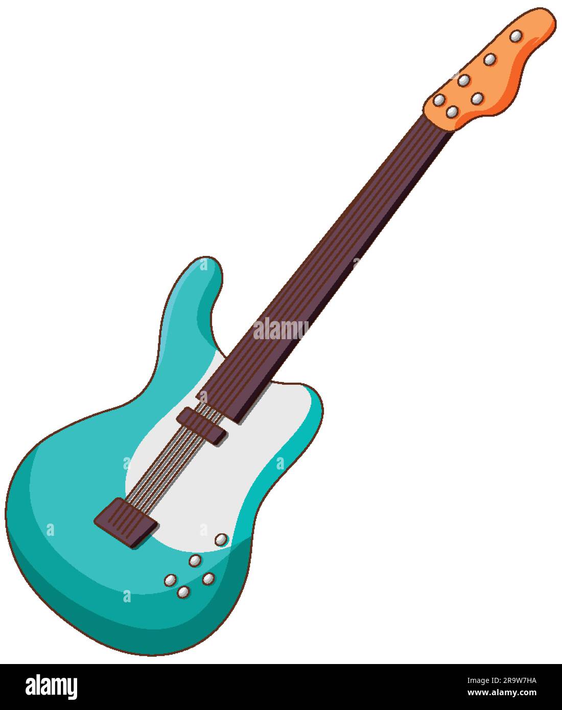 Isolated blue bass guitar musical instrument illustration Stock Vector ...