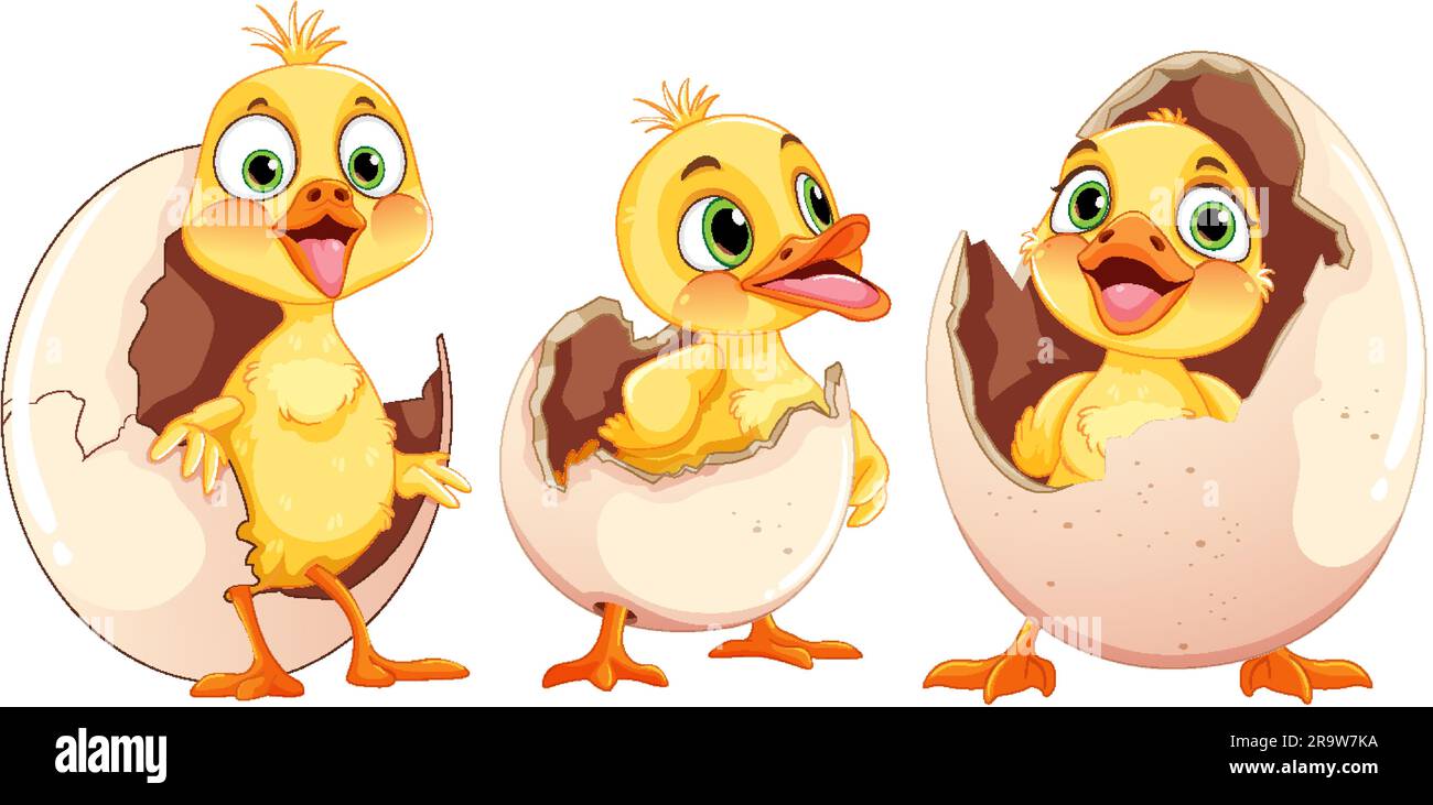 Cute Duckling Cartoon Characters illustration Stock Vector Image & Art ...