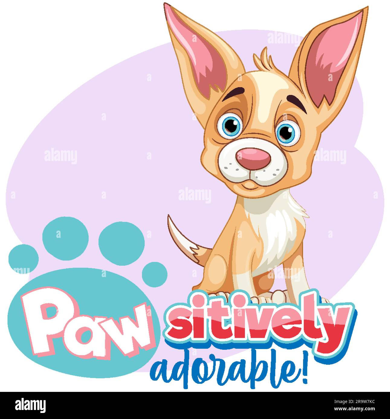 Paw sitively Adorable Cute Puppy Cartoon illustration Stock Vector Image & Art - Alamy
