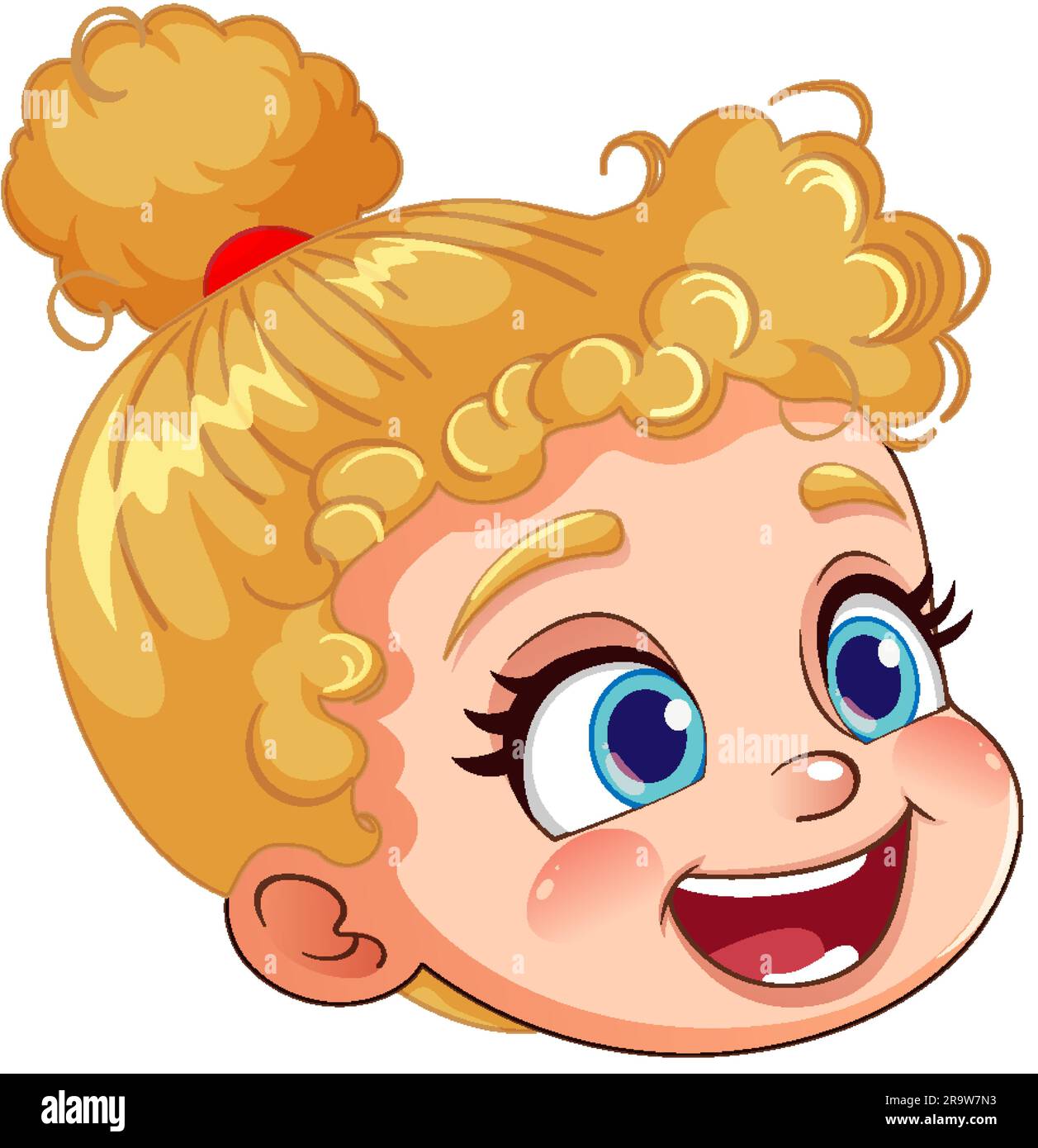 Cute Girl Head Cartoon Character illustration Stock Vector Image & Art ...