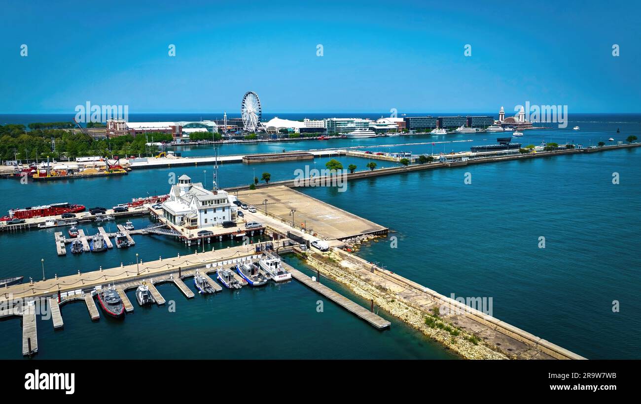 Chicago marina from above - aerial drone photography - CHICAGO ...