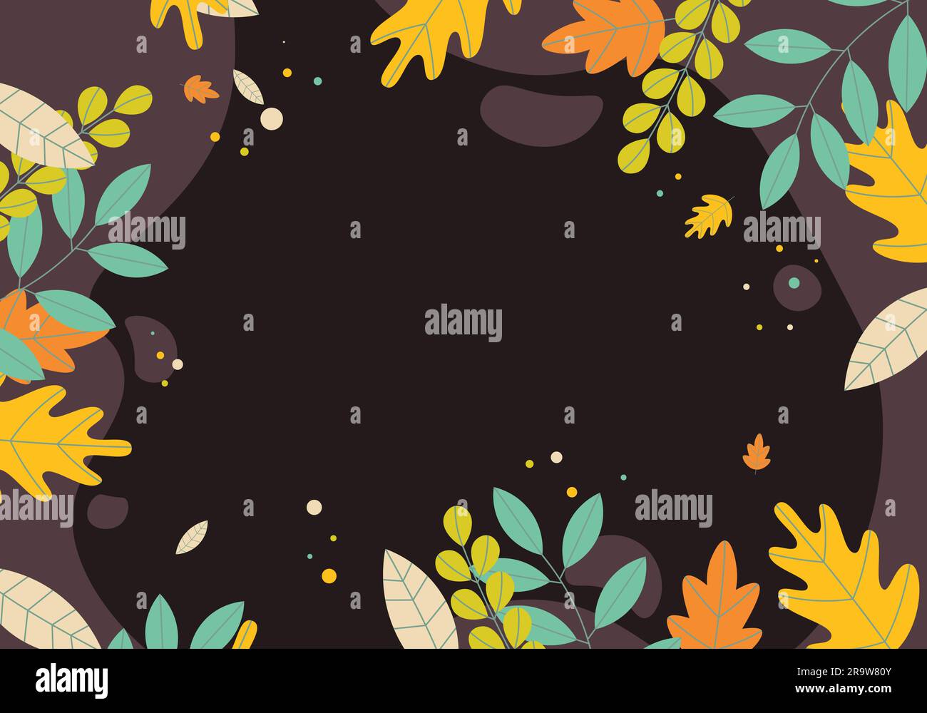 Flat hand drawn leaves background. Vector illustration Stock Vector ...