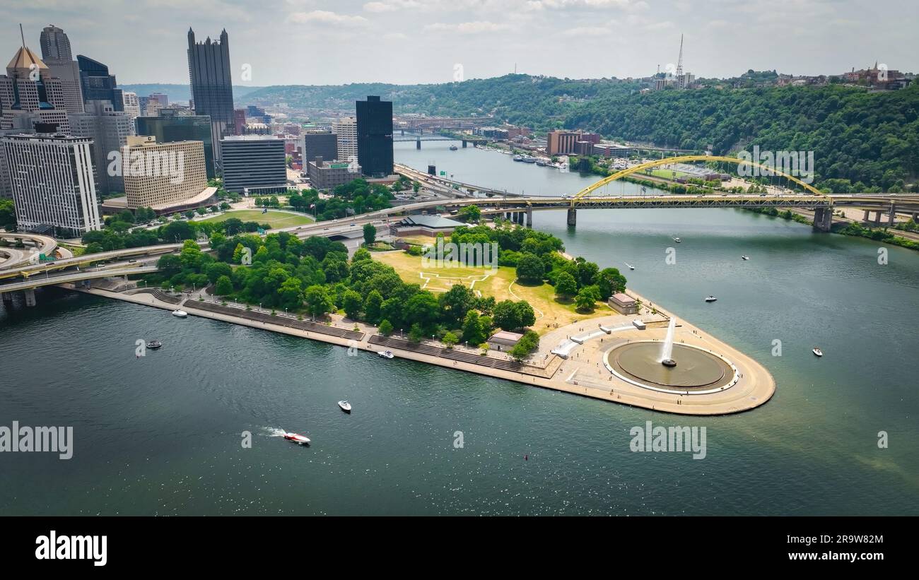 Point State Park in Pittsburgh - aerial drone photography - PITTSBURGH ...