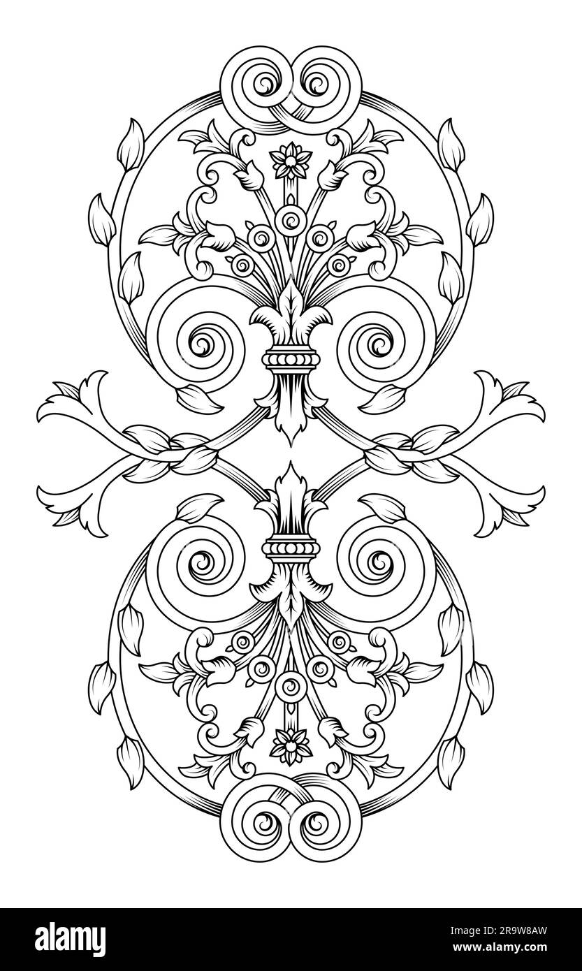 Vintage baroque ornament. Retro pattern antique style acanthus. Vector ...