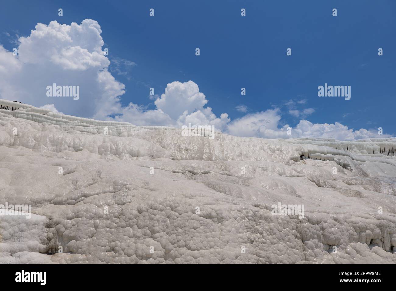 Pamukkale, Türkiye. Limestone deposits formed on the slope of Mount ...