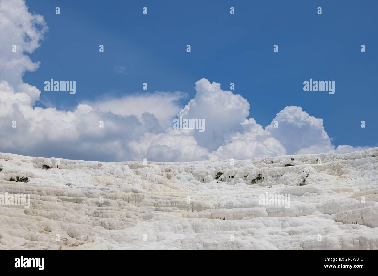 Pamukkale, Türkiye. Limestone deposits formed on the slope of Mount ...