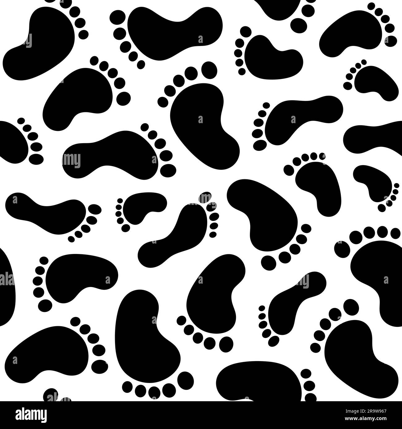 Seamless pattern with human footprints. People feet symbol vector ...