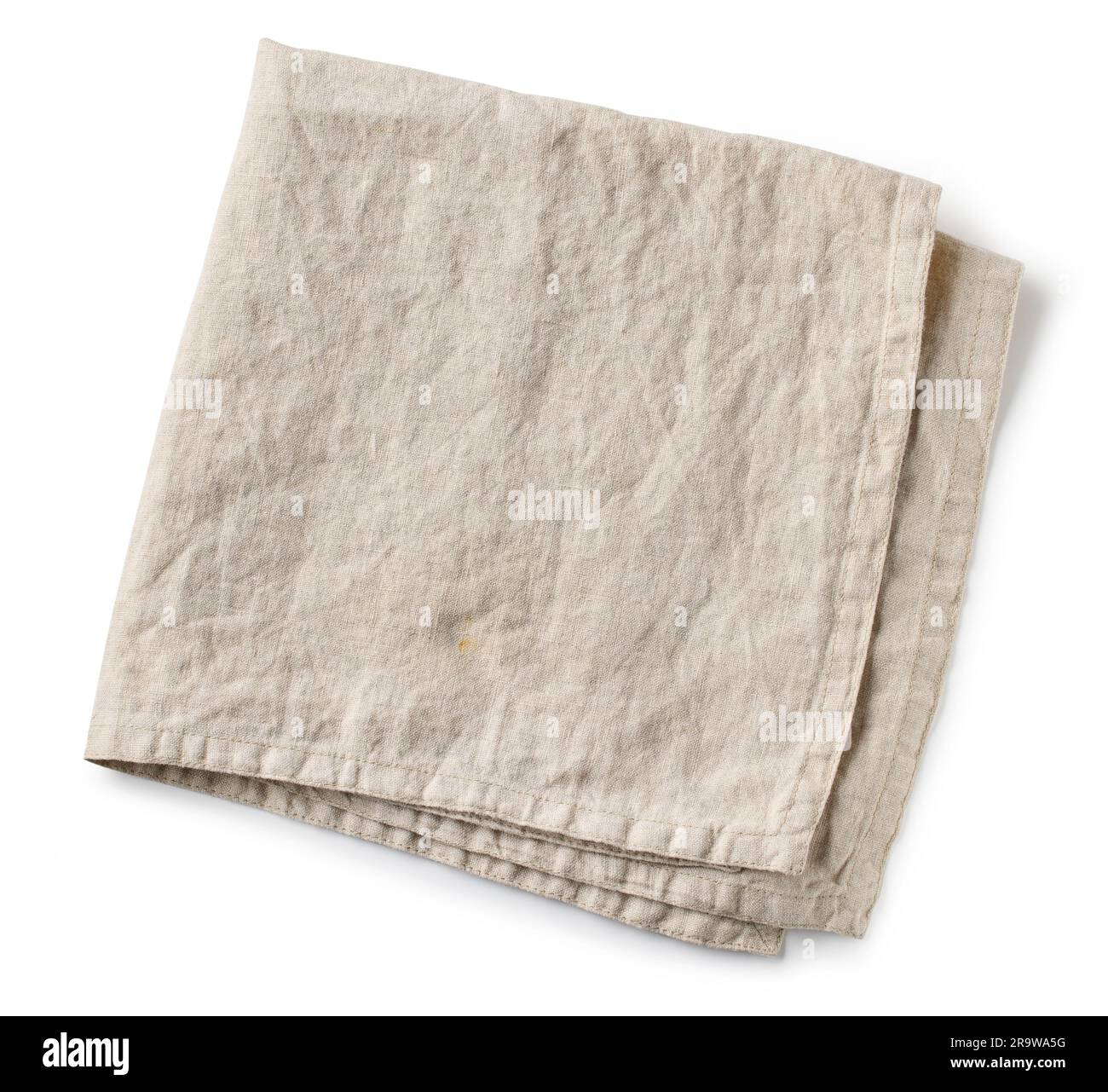 folded linen napkin isolated on white background, top view Stock Photo ...