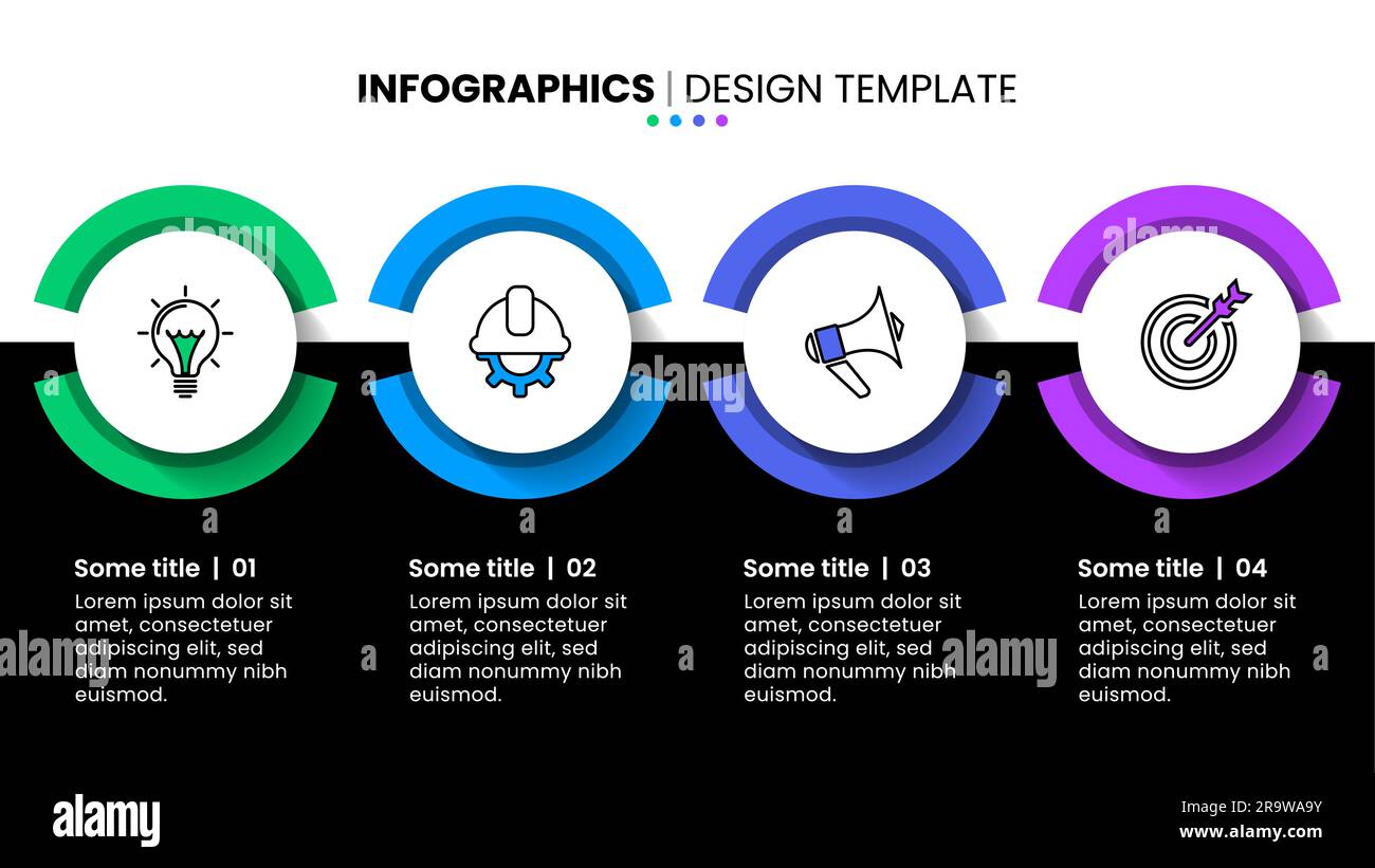 Infographic template with icons and 4 options or steps. Line. Can be ...
