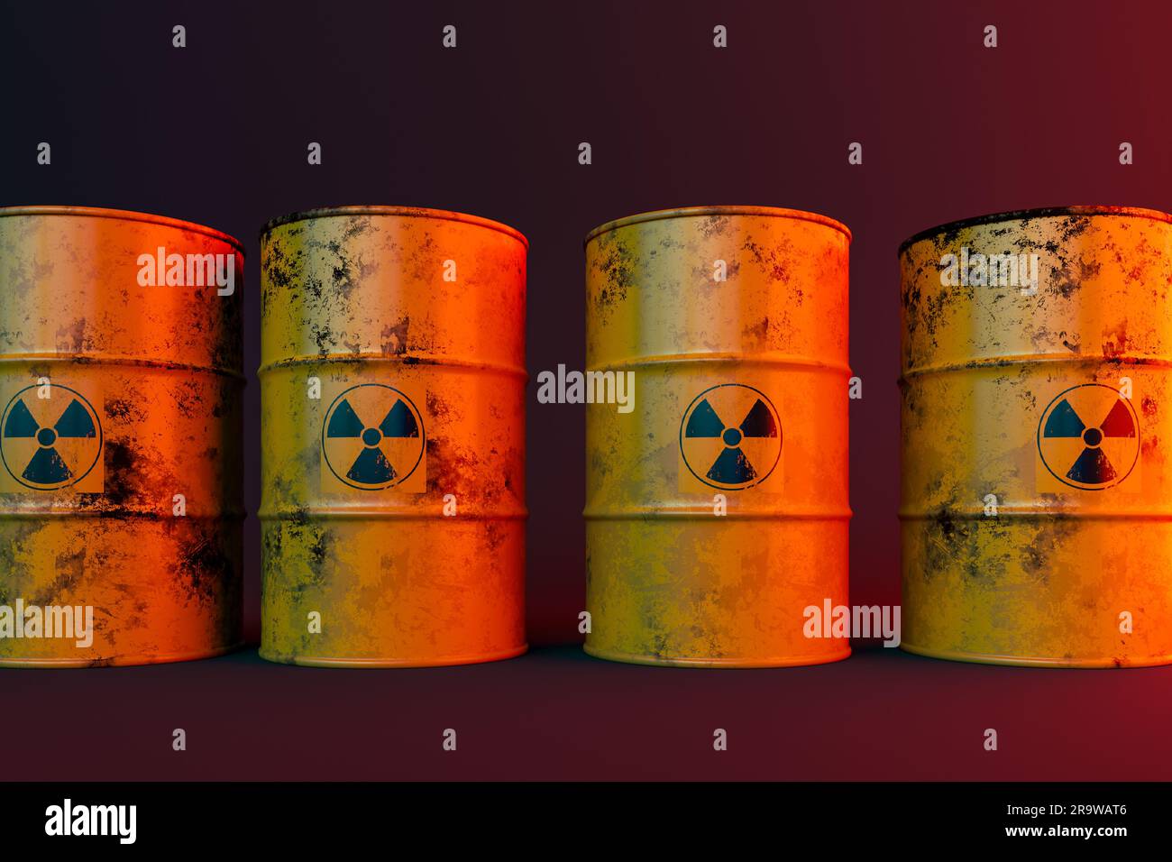 Nuclear waste barrel concept background image, 3d rendering Stock Photo ...
