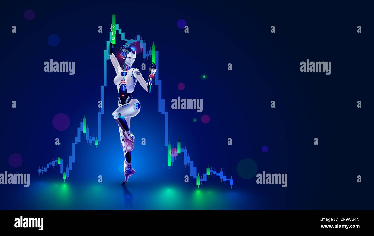 Robot trader. AI for automation trading on stock market. Artificial ...