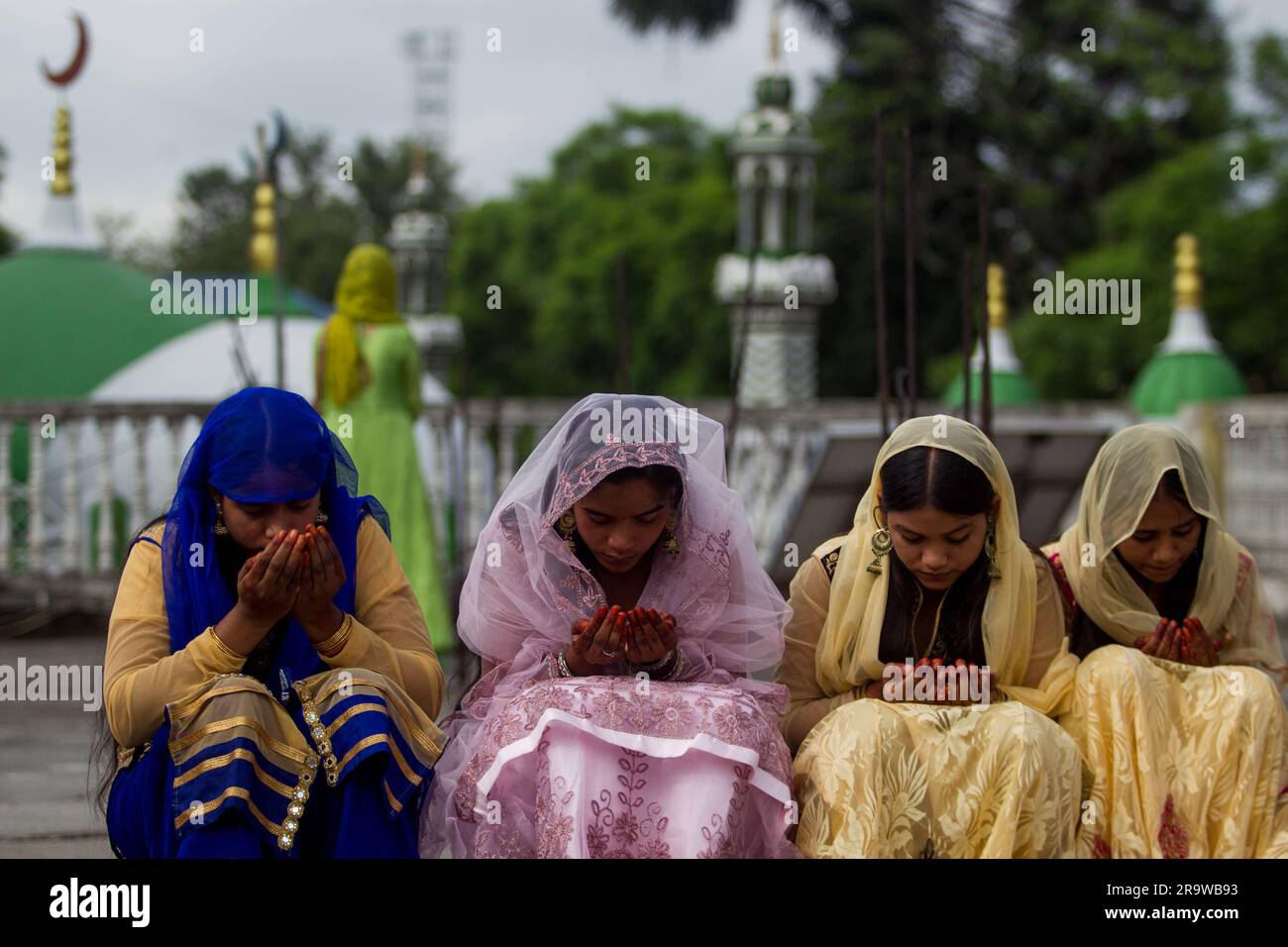 Kathmandu, Nepal. 29th June, 2023. People pray during the Muslim ...