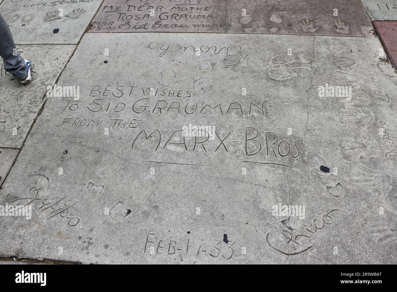 Autograph hand and footprints of the Marx Brothers February 1 1933 in ...