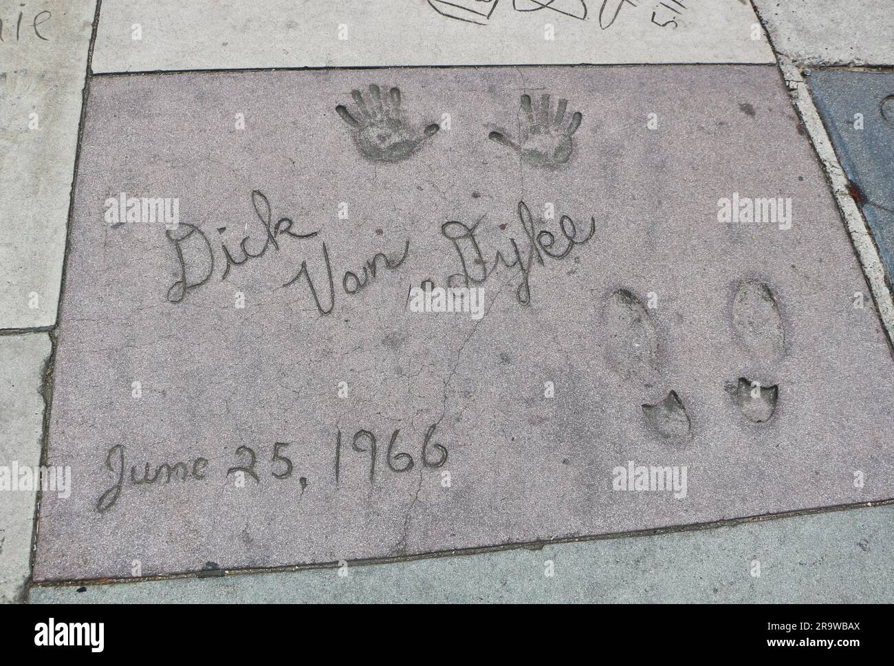 Autograph hand and footprints of Dick Van Dyke dated June 25 1966 in ...