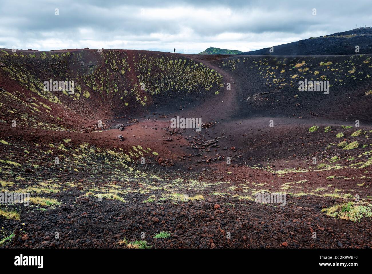 Etna volcano craters in Sicily, Italy. The highest volcano in Europe ...