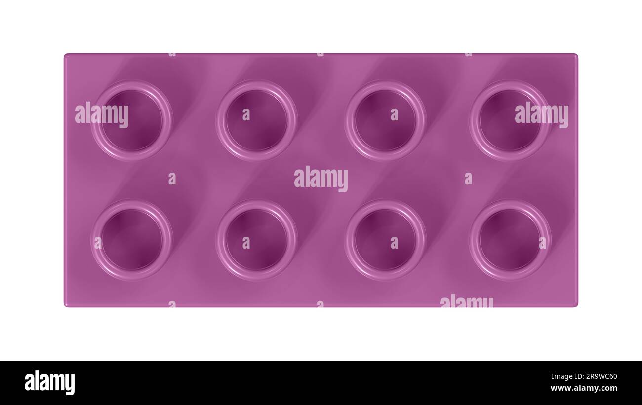 Radiant Orchid Lego Block Isolated on a White Background. Close Up View ...