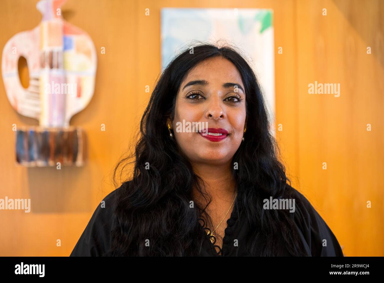 Oslo 20230628.Newly appointed minister Lubna Jaffery after the key ...