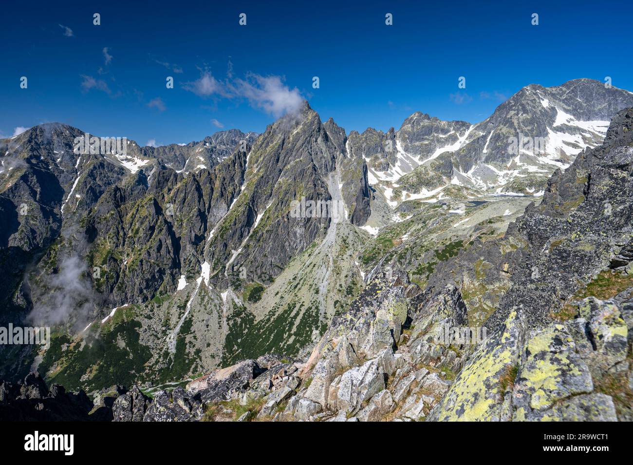 An outstanding mountain landscape of the High Tatras. A view from the ...