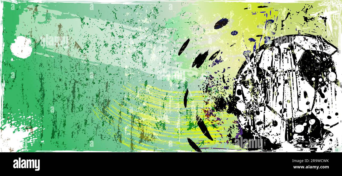 soccer, football, illustration with paint strokes and splashes, grungy ...