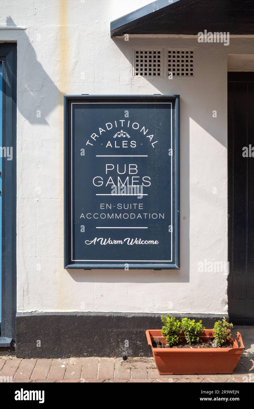 Pub advertisement board Stock Photo - Alamy