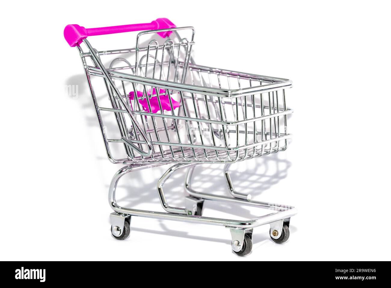 pink shopping cart isolated. Internet shopping online concept. white ...