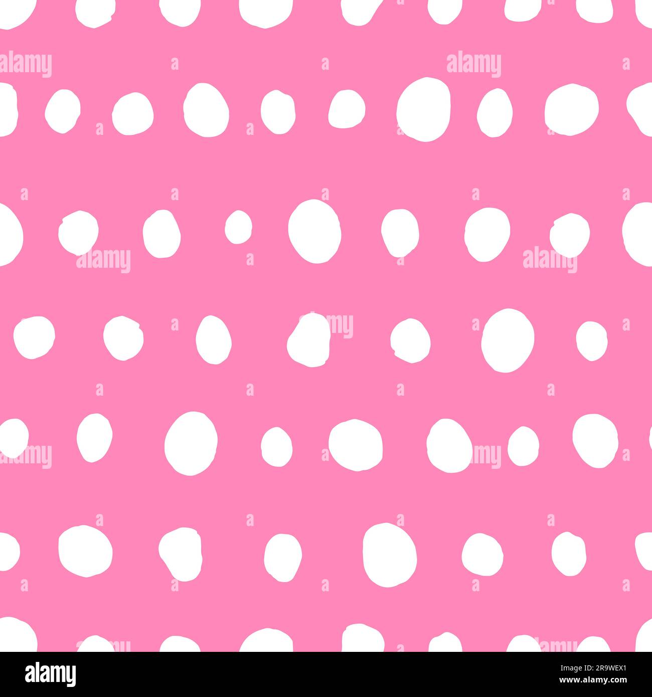 Seamless neutral polka dots pattern. White hand-drawn circles isolated ...