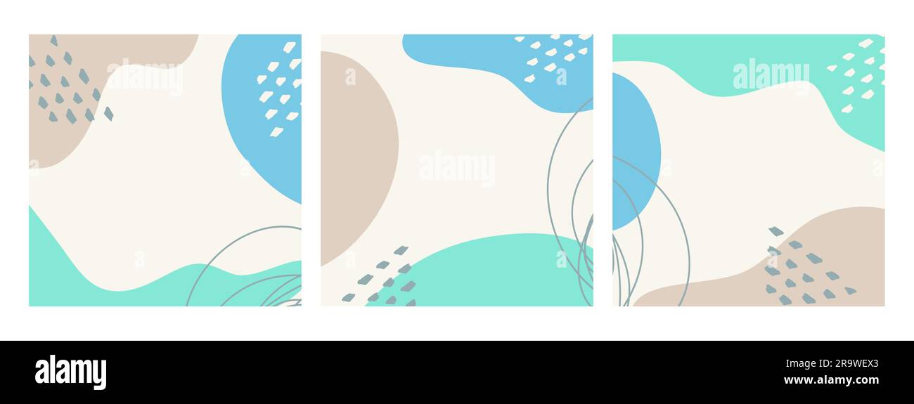 Set template posters in boho style, pastel colors, abstract shapes with ...