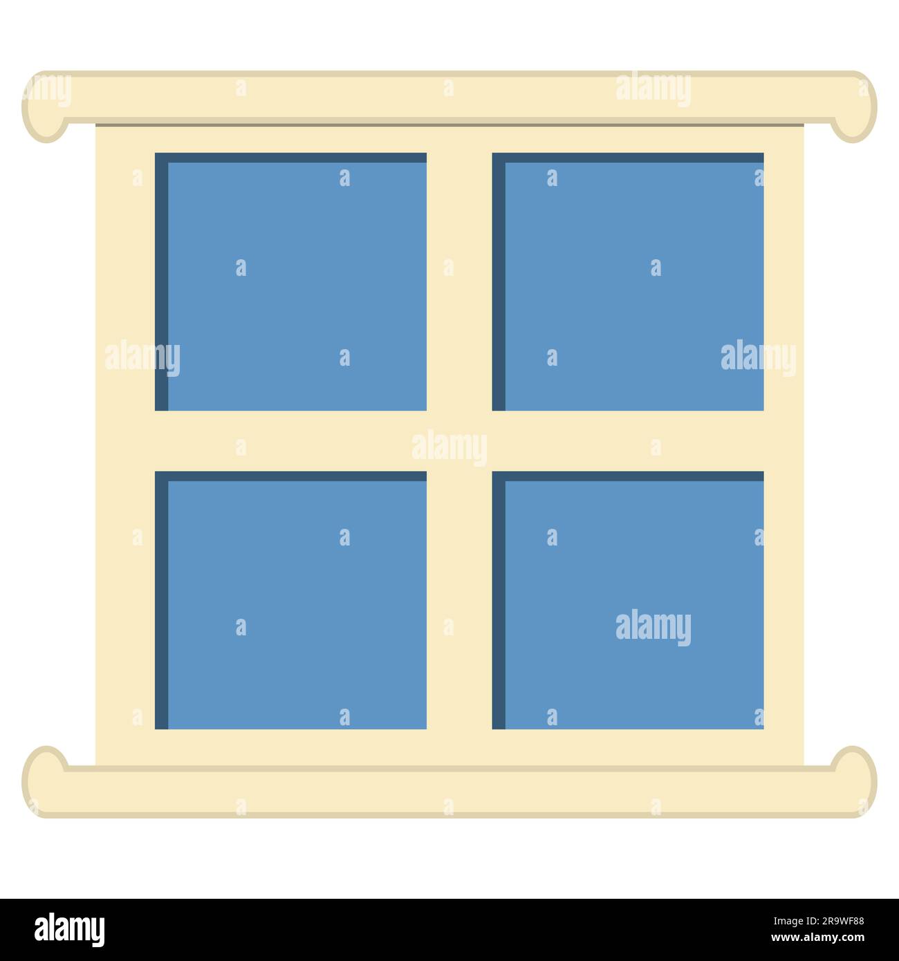 Square colored window for home isolated on white background. Vector ...