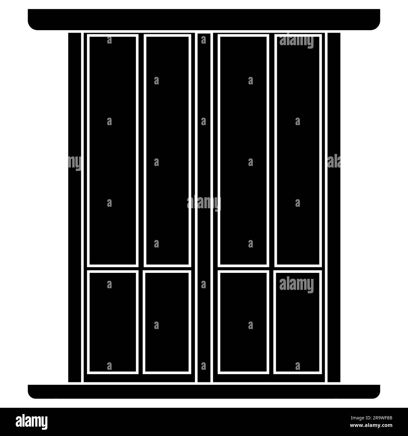 Rectangular window silhouette for house isolated on white background ...