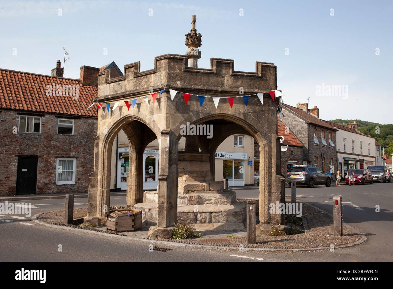 Cheddar Market Cross, Scheduled Ancient Monument Stock Photo - Alamy