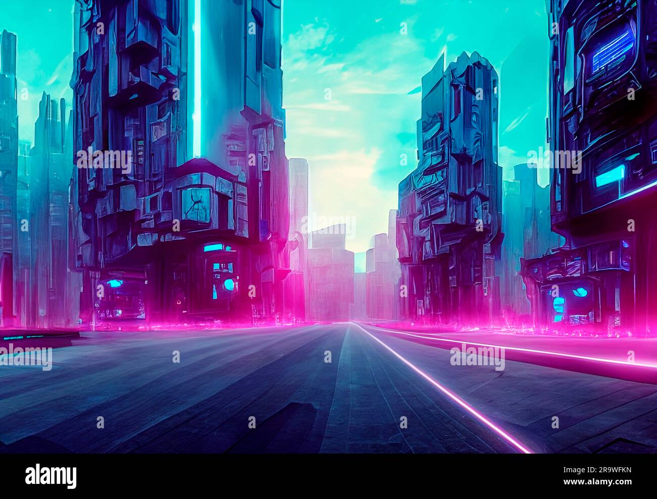 Cyberpunk skyline hi-res stock photography and images - Alamy