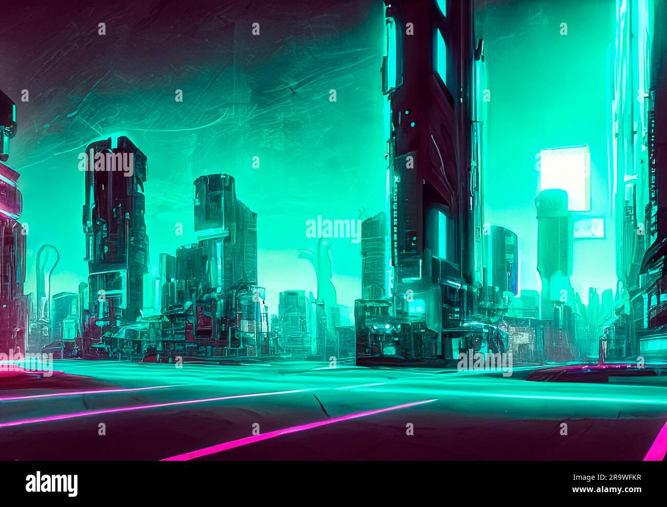 Cyberpunk skyline hi-res stock photography and images - Alamy