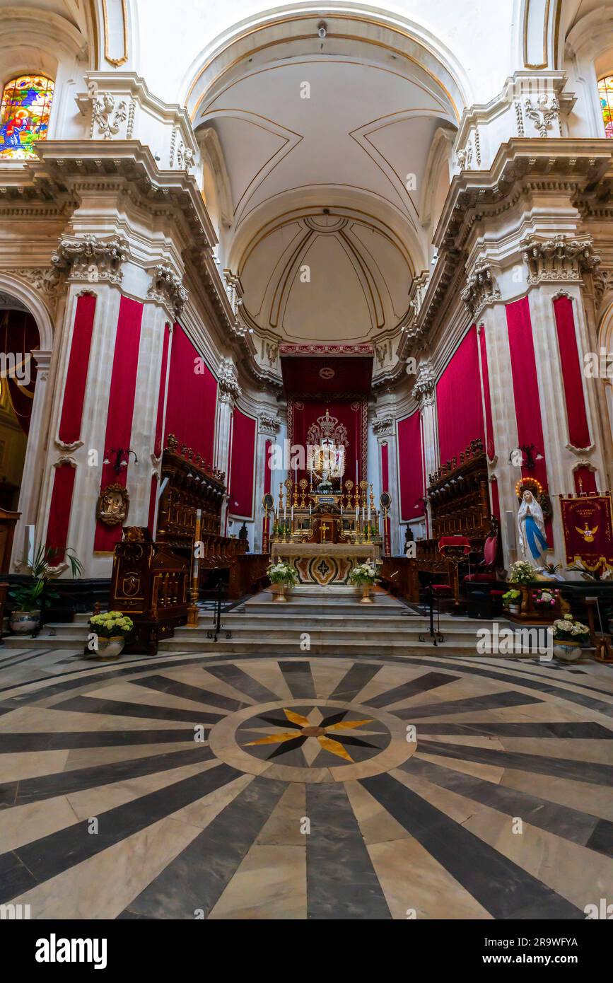 Interior of Duomo of San Giorgio Ragusa, Sicily, Italy. The Duomo of ...