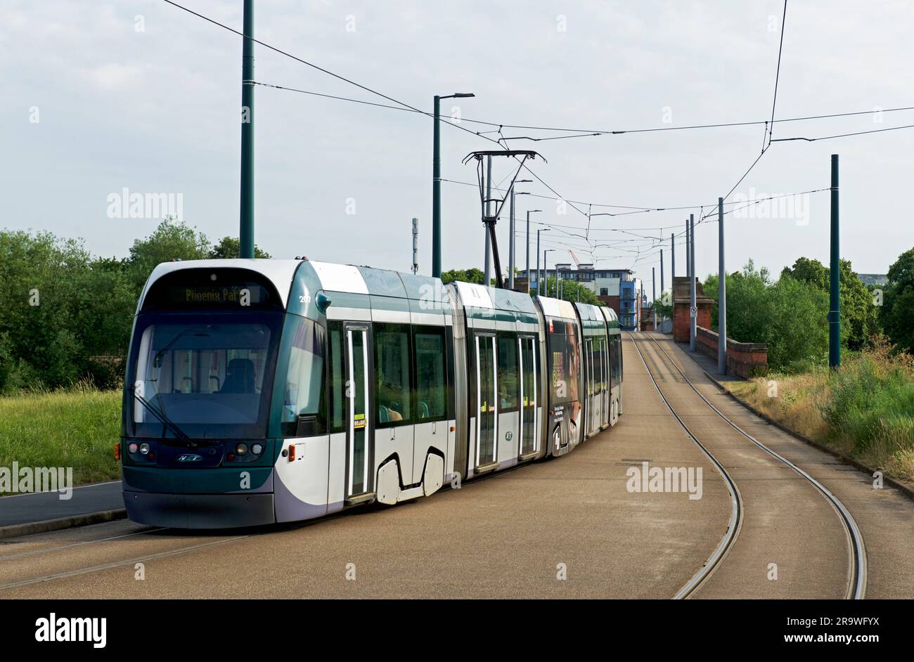 Nottingham Express tram, Wilford village stop, Nottingham ...