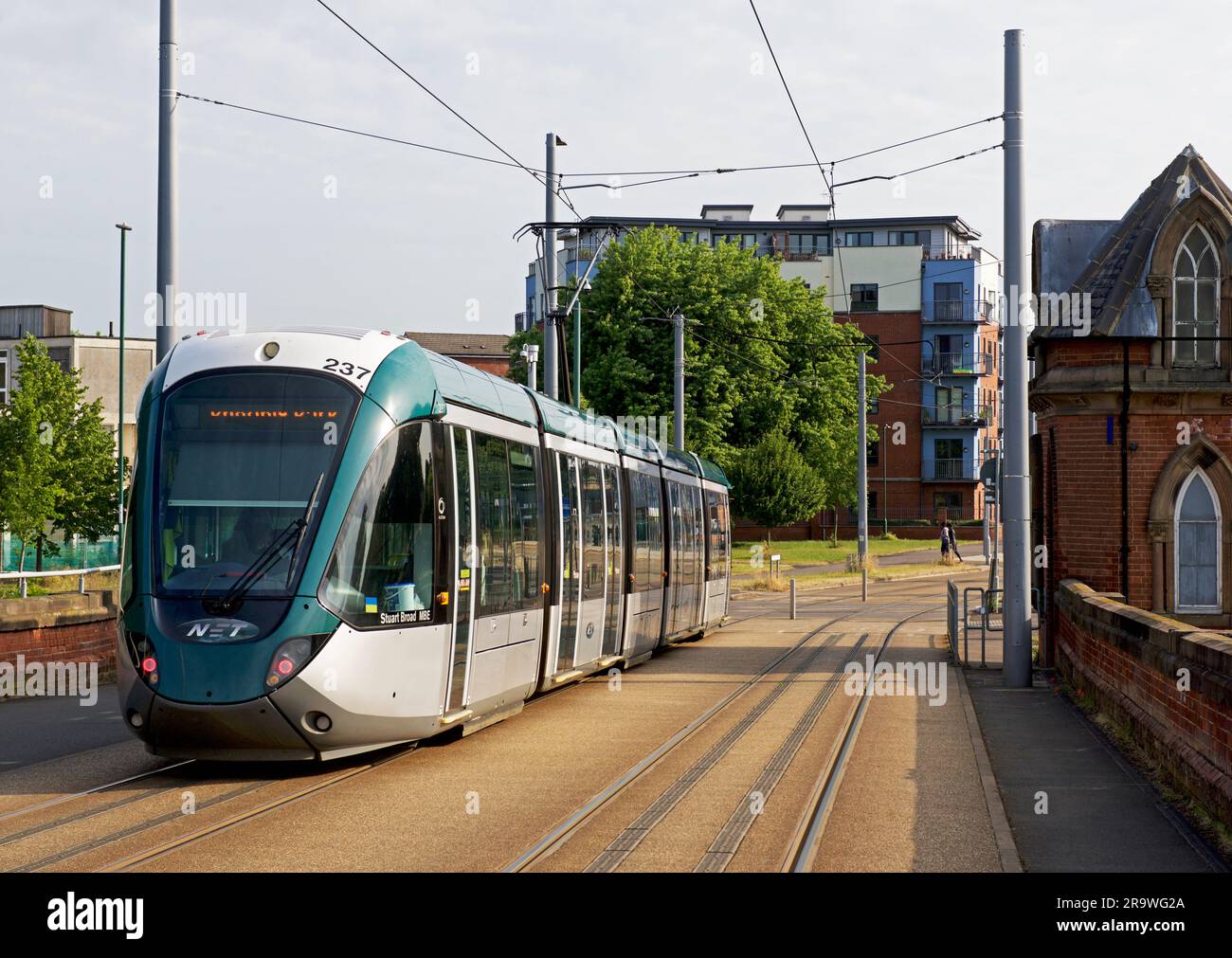 Nottingham Express tram, Wilford village stop, Nottingham ...