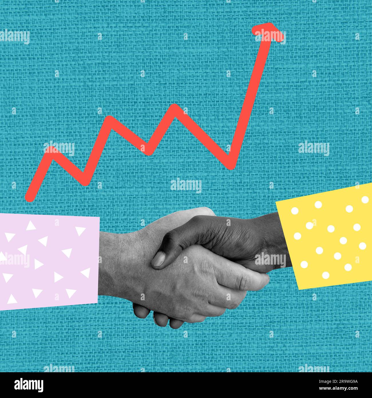 Get a good deal, partnership concept. Contemporary art collage, modern ...