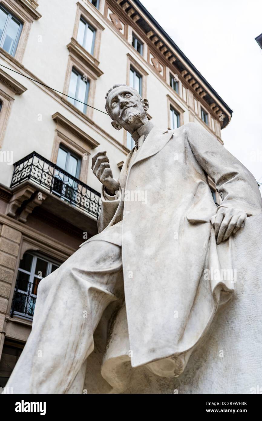 Statue of Italian editor and musician Giulio Ricordi in Largo ...