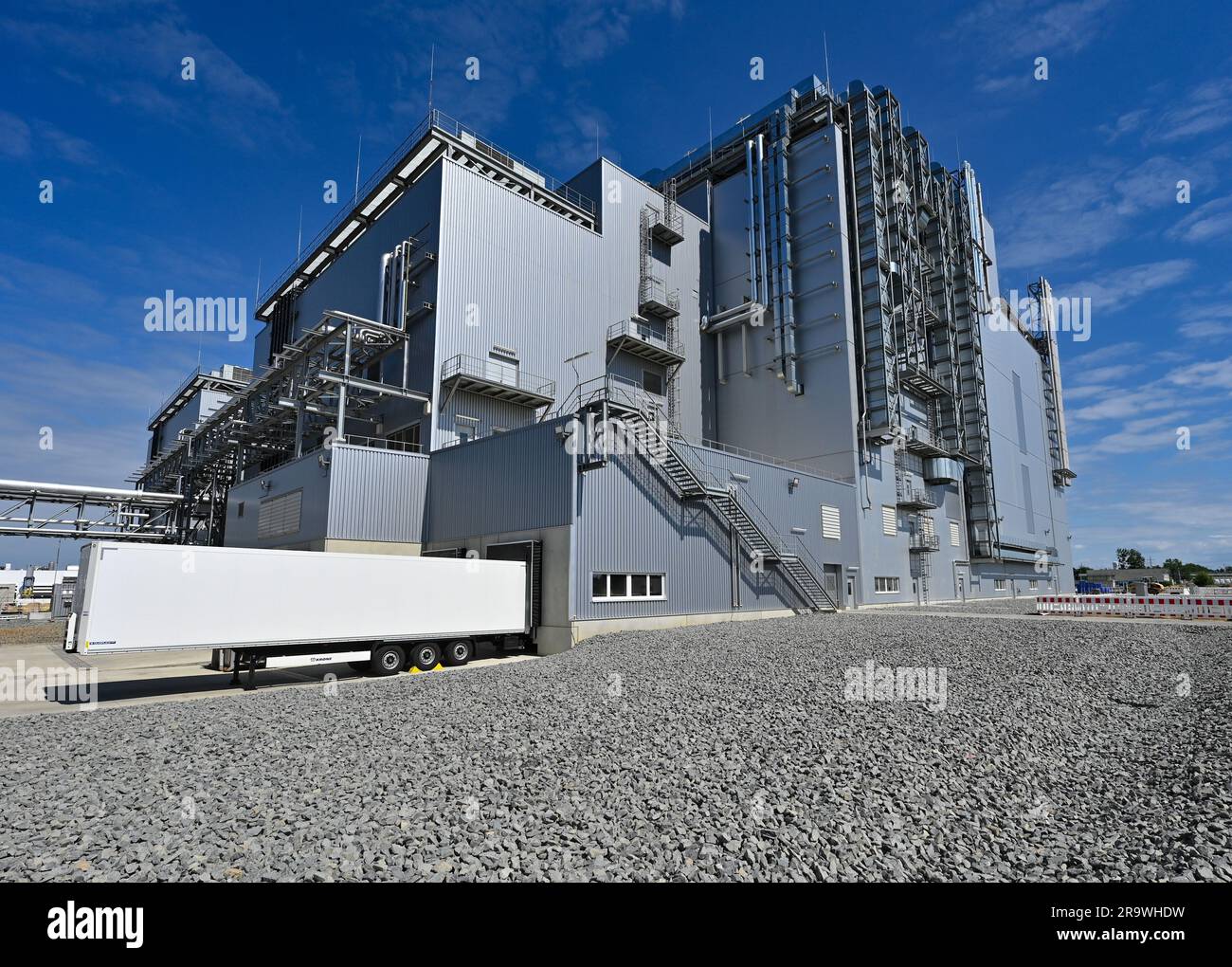Schwarzheide, Germany. 29th June, 2023. The new plant of the chemical group BASF for the ...