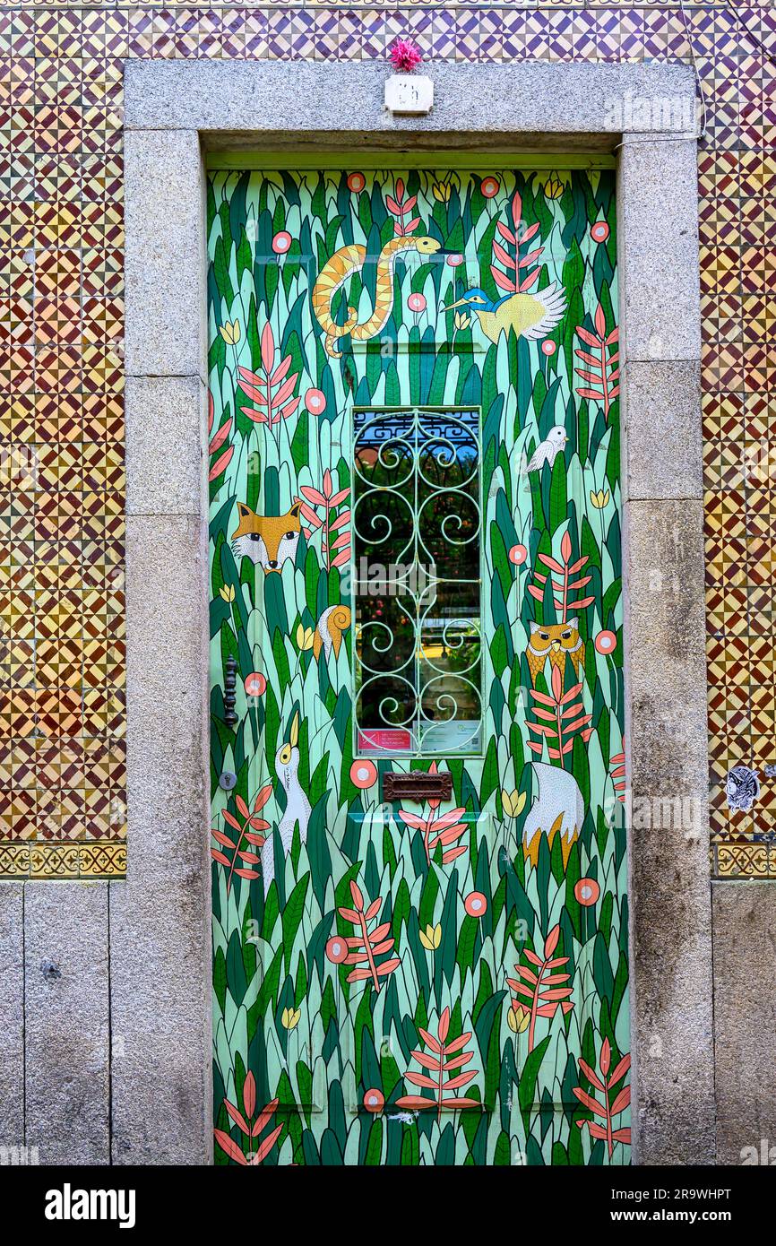 Porto, Portugal - February 19, 2023: Metal window protector surrounded ...