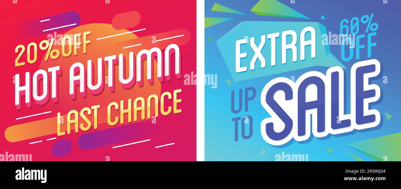 Sale website banner template. Sale and discounts. Autumn poster design ...