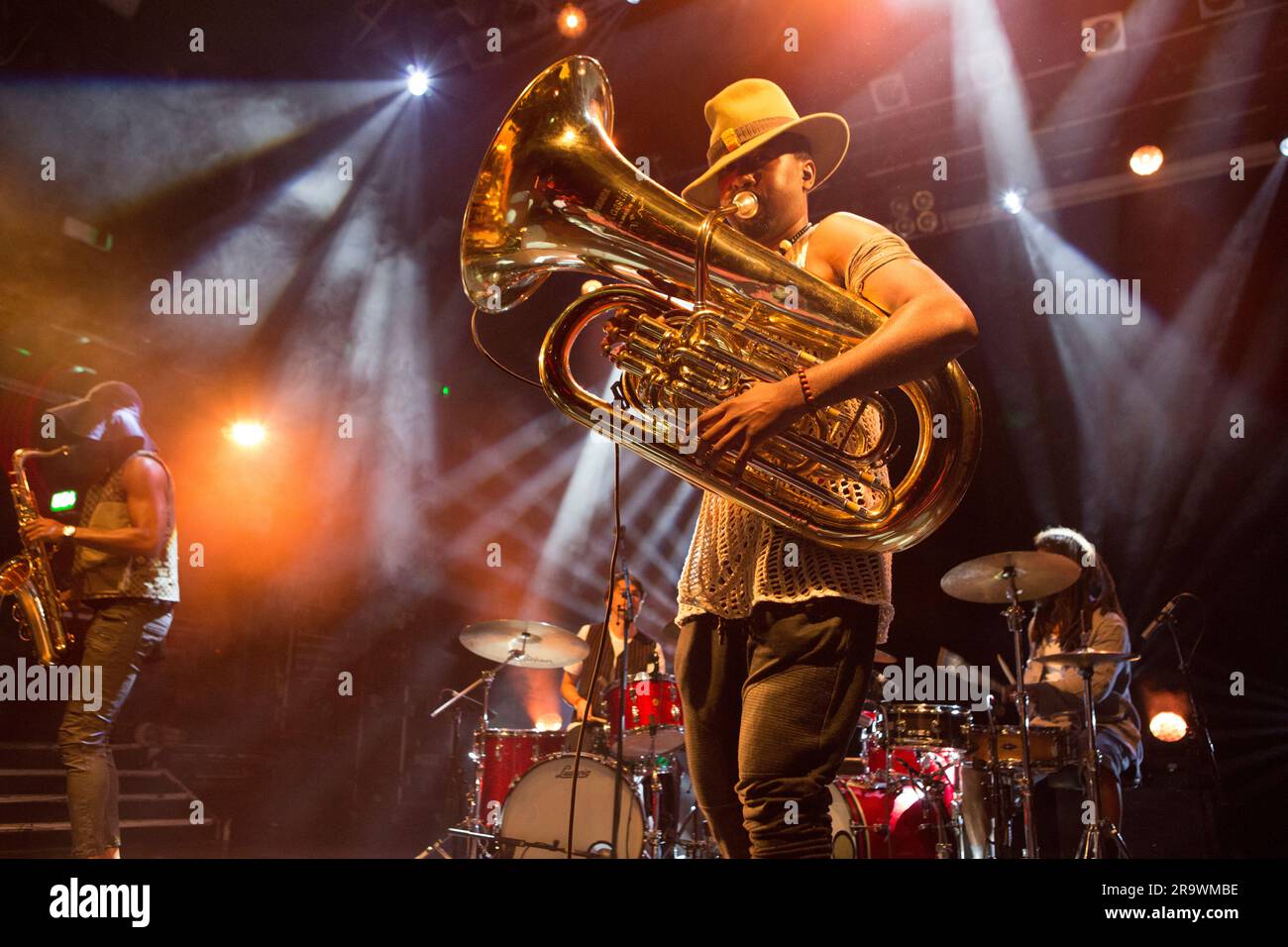 British jazz group Sons of Kemet performing at the Koko Club in Camden, London Stock Photo - Alamy