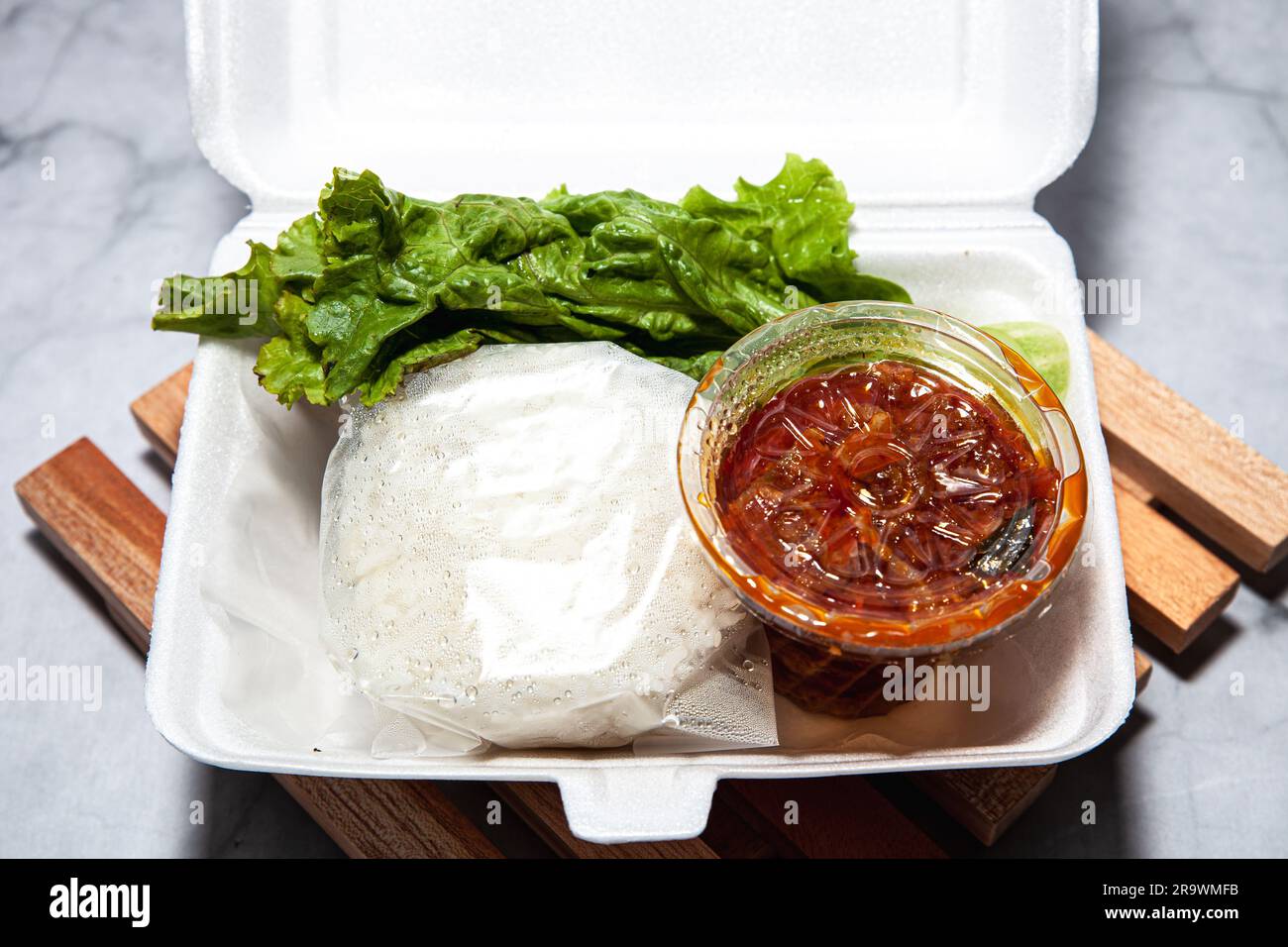 A White rice with salad and sambal Stock Photo - Alamy