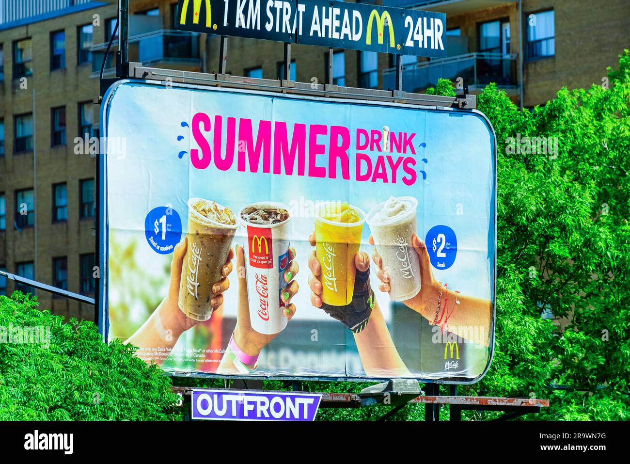 Outfront billboard with an advertiesement of McDonald's business Stock ...