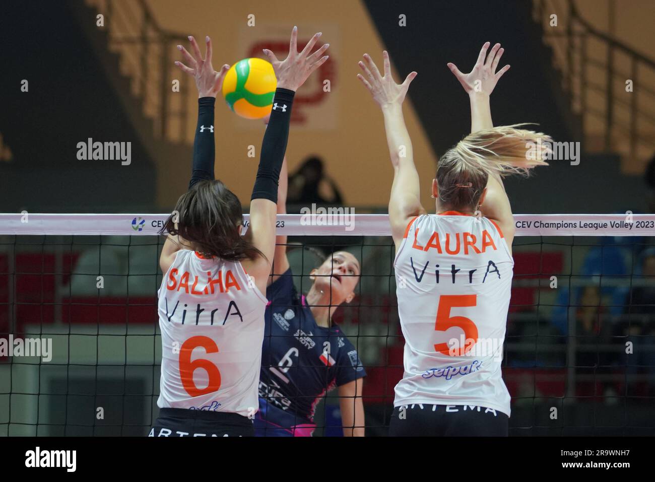 ISTANBUL, TURKIYE - JANUARY 11, 2023: Saliha Sahin and Laura Heyrman in ...