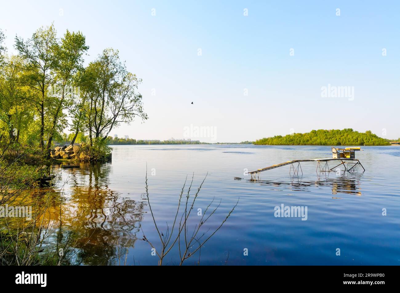 A quiet view of the Dniper river soon at dawn Stock Photo - Alamy