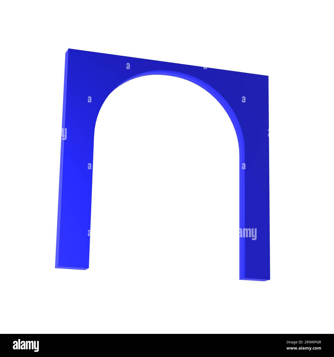 3d Dark blue realistic arch scene isolated with clipping path ...