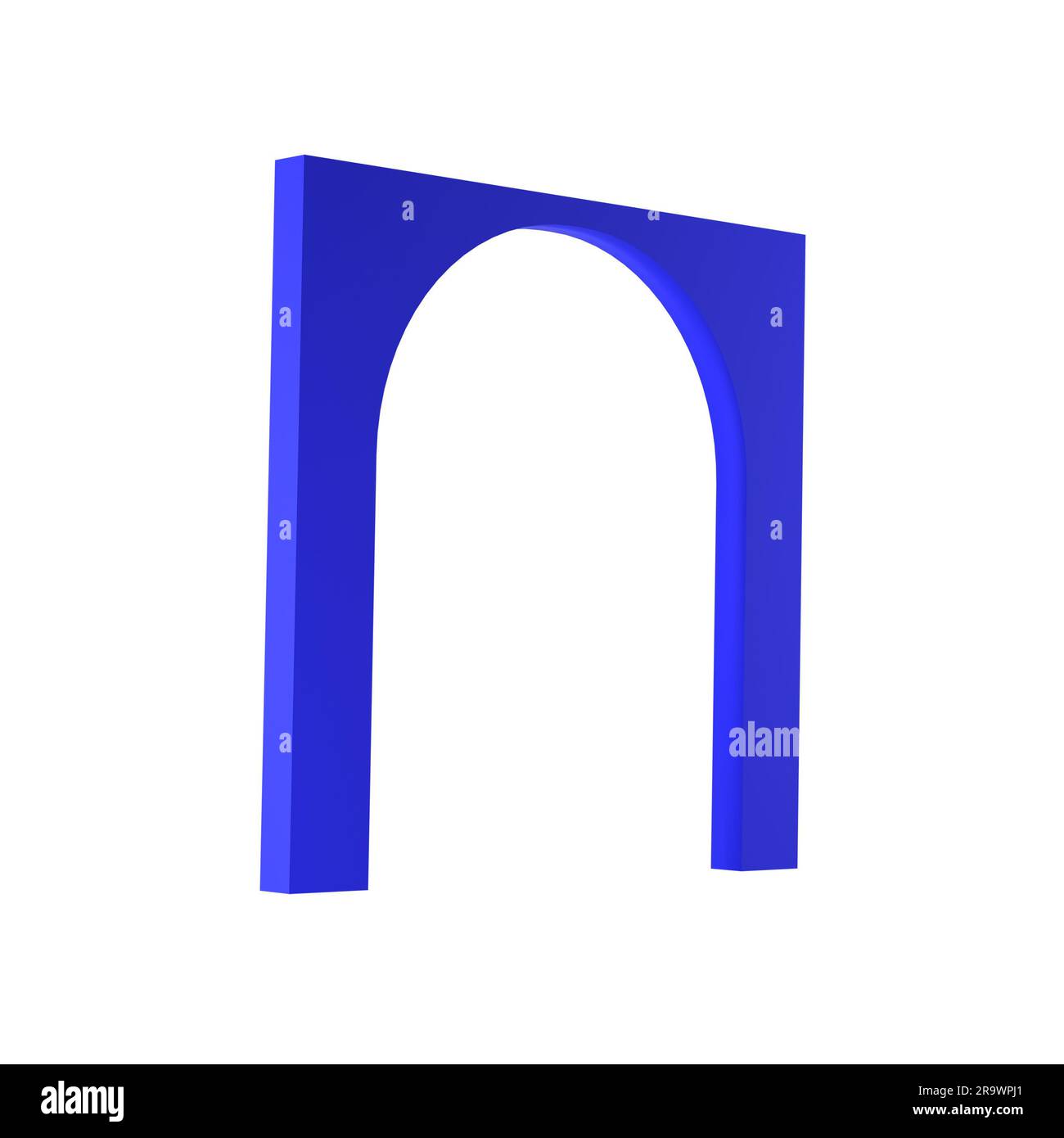 3d Dark blue realistic arch scene isolated with clipping path ...